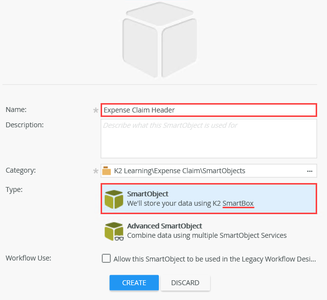 5. Create the Expense Claim Header SmartObject